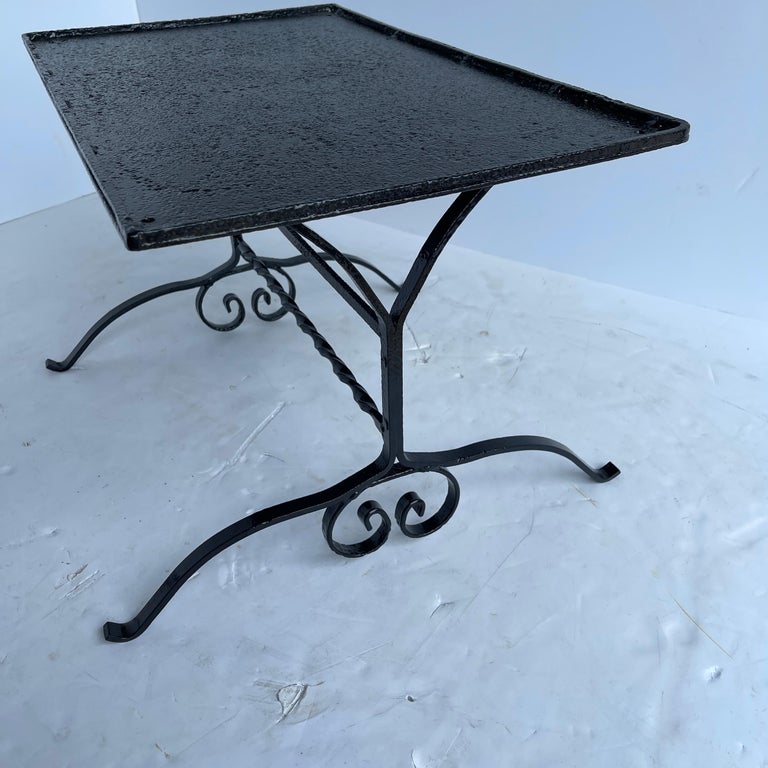 French Hand Forged Iron Black Garden Bench, Early 20th Century For Sale ...