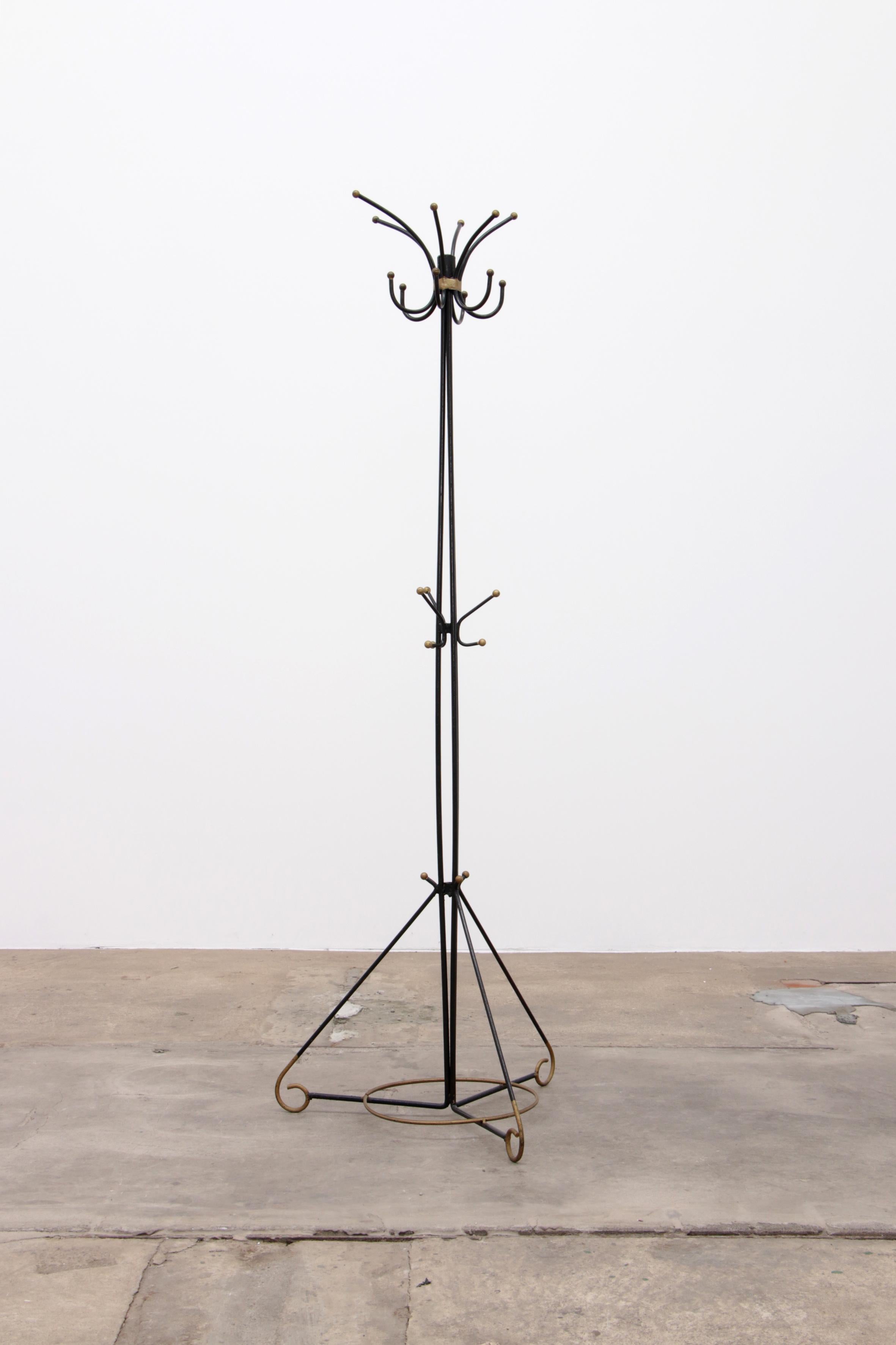 French Hand-forged iron coat rack design by Jean Royere, 1960 For Sale ...