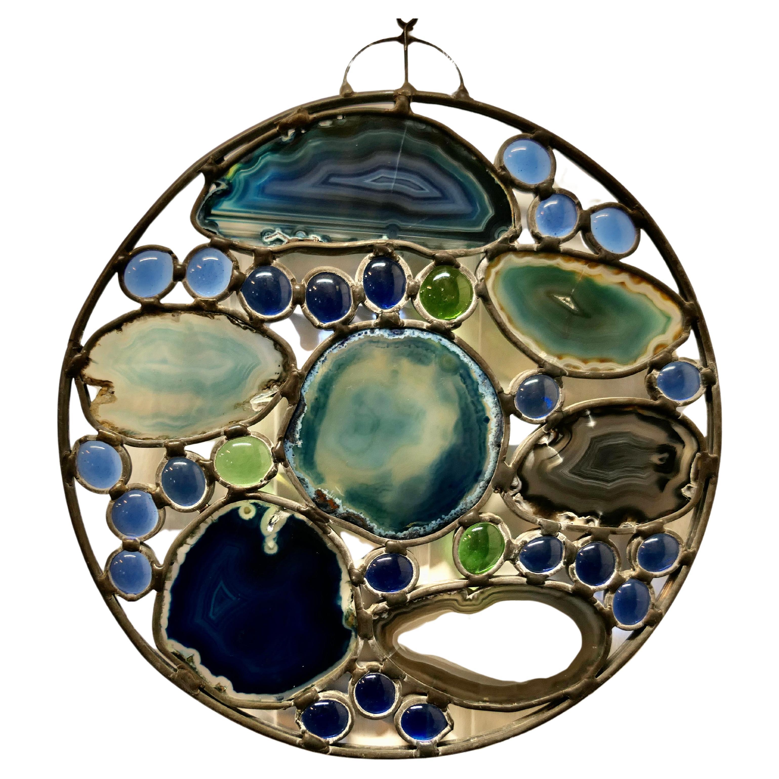 French Hand Made Antique Leaded Glass Window Panel at 1stDibs