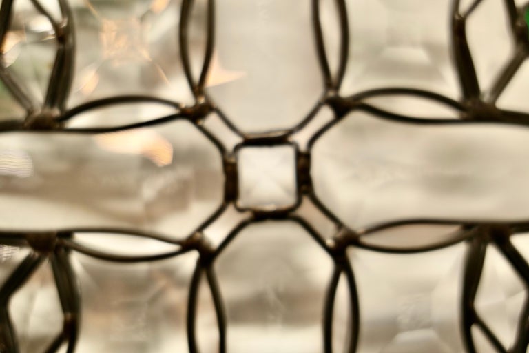 French Hand Made Antique Stained Glass Window Panel For Sale at 1stDibs