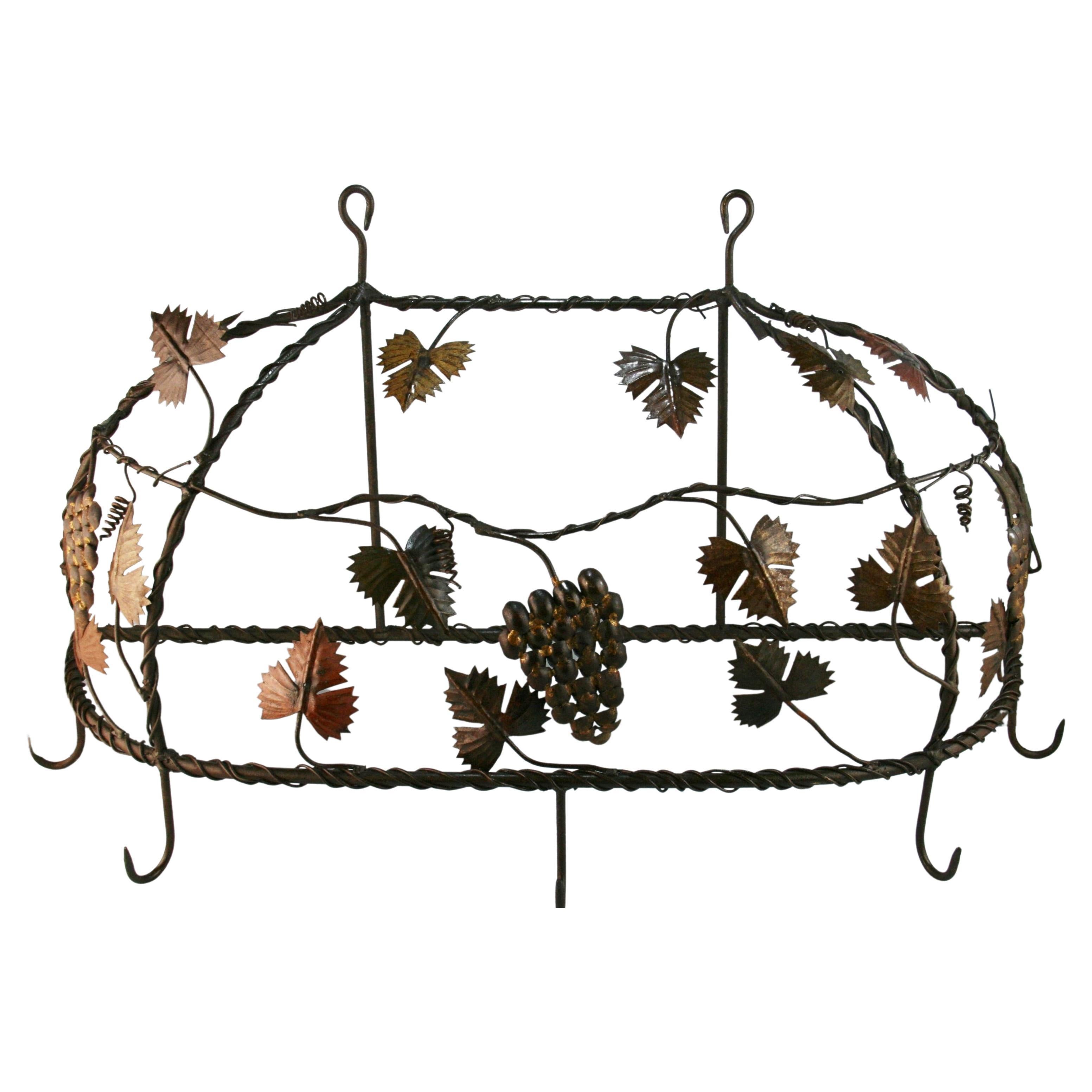 French Hand Made Leaves and Grapes Five Hood Utility Rack For Sale at ...
