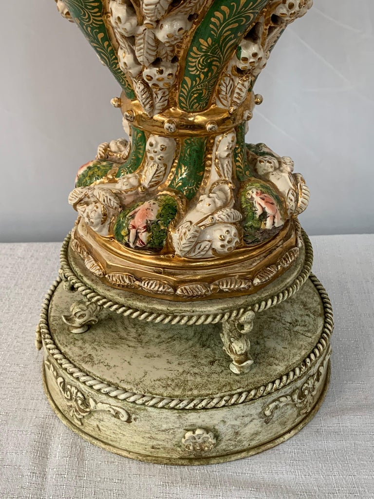 French Dresden Style Porcelain Large Table Lamp at 1stDibs