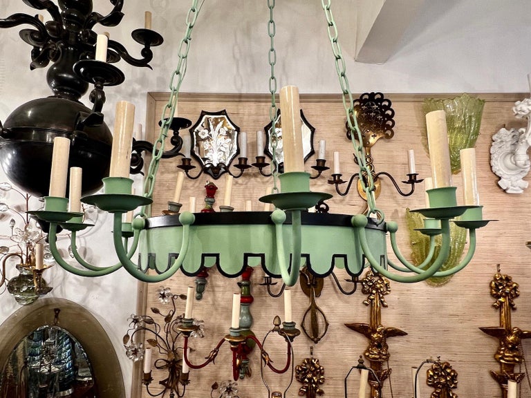 French Hand-Painted Chandelier For Sale at 1stDibs