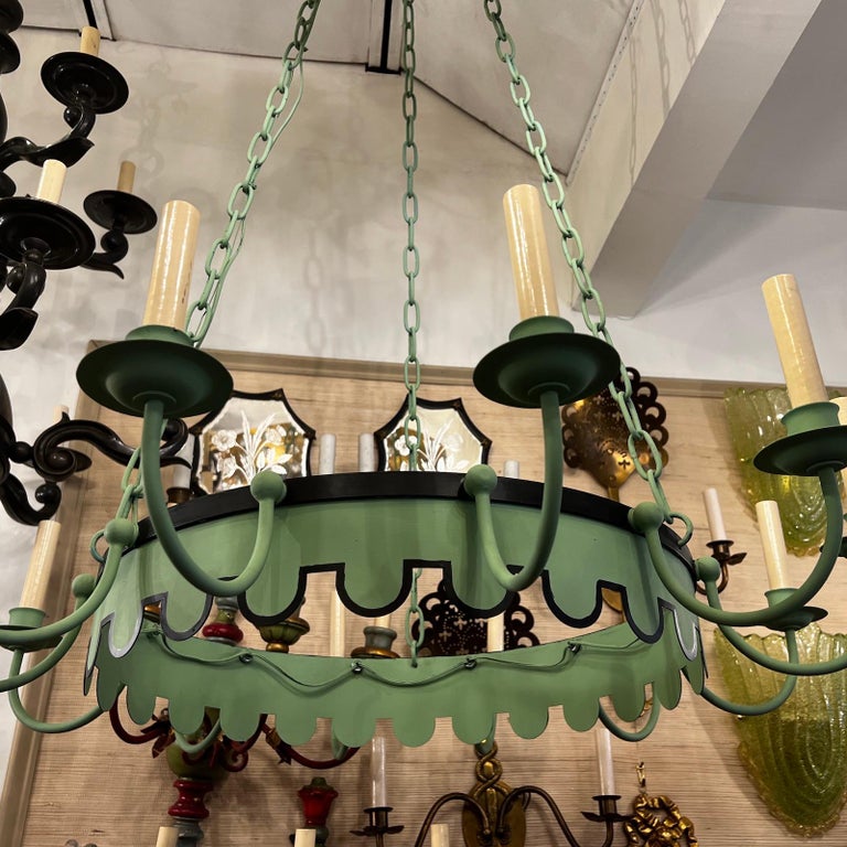 French Hand-Painted Chandelier For Sale at 1stDibs
