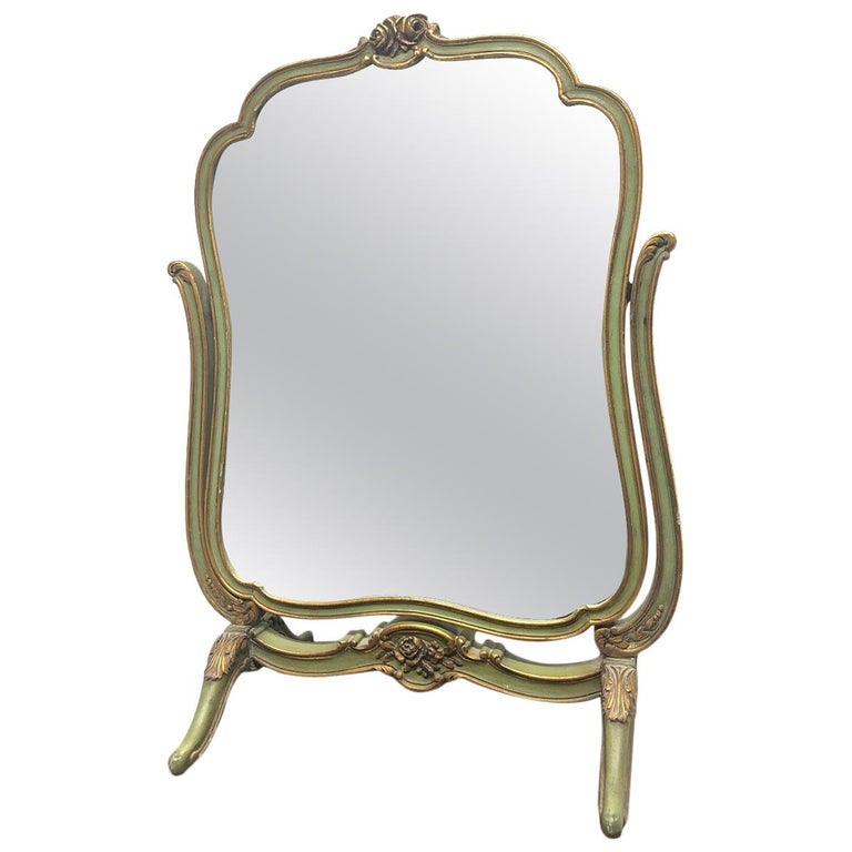 French Hand Painted Vanity Mirror at 1stDibs