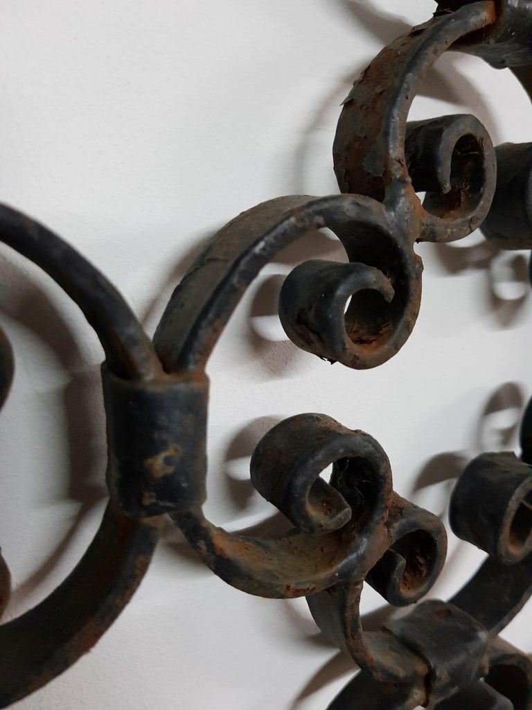 French Handmade Wrought Iron Quatrefoil Fence, circa 1900 at 1stDibs