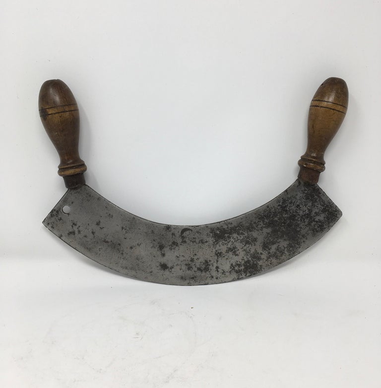 French Herb Chopper, Mezzaluna Round Knife For Sale at 1stDibs