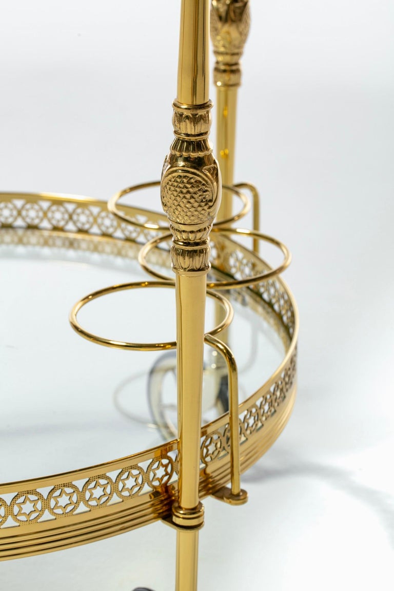 French Hollywood Regency Brass Bar Cart with Star Motif c. 1960s For ...