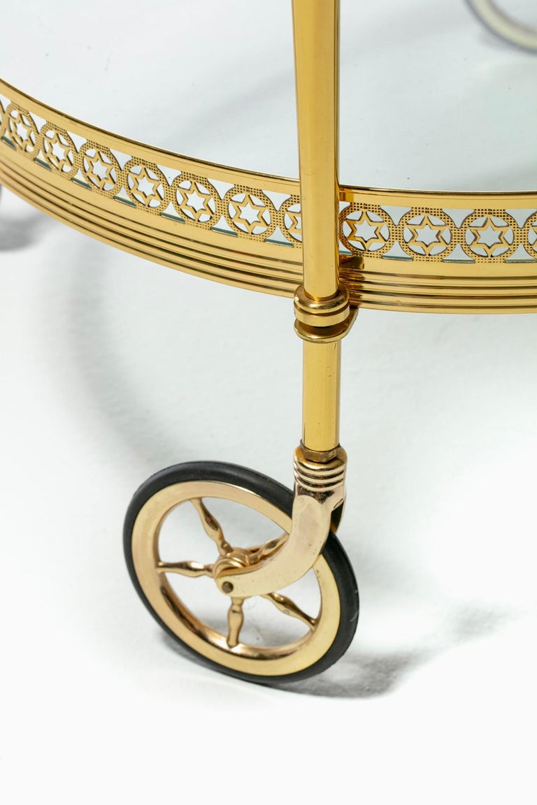 French Hollywood Regency Brass Bar Cart with Star Motif c. 1960s For ...