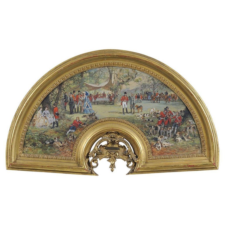 French Hunting Scene Watercolor by Olivier de Penne at 1stDibs