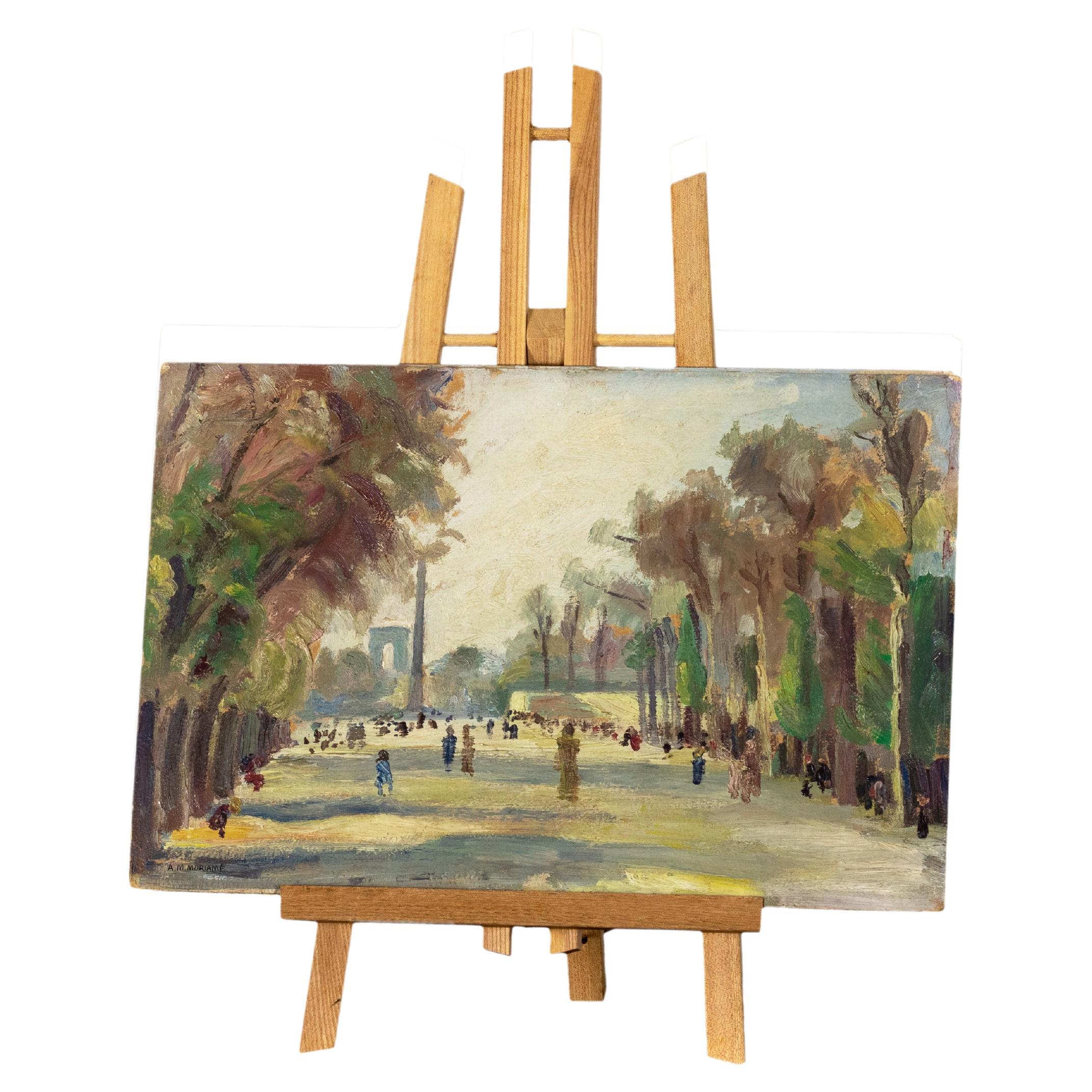 French Impressionism Painting, Paris Park By Paul Edmond Villiers (1883 ...