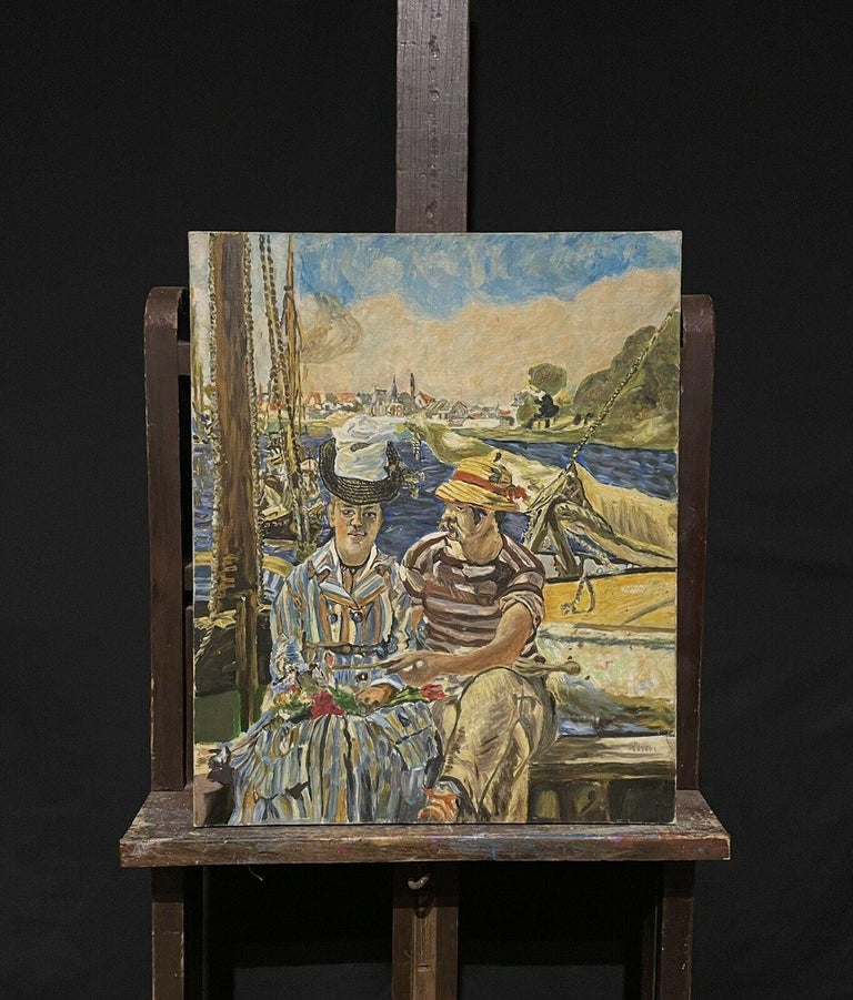 French Impressionist - Large French Impressionist Oil after Manet ...