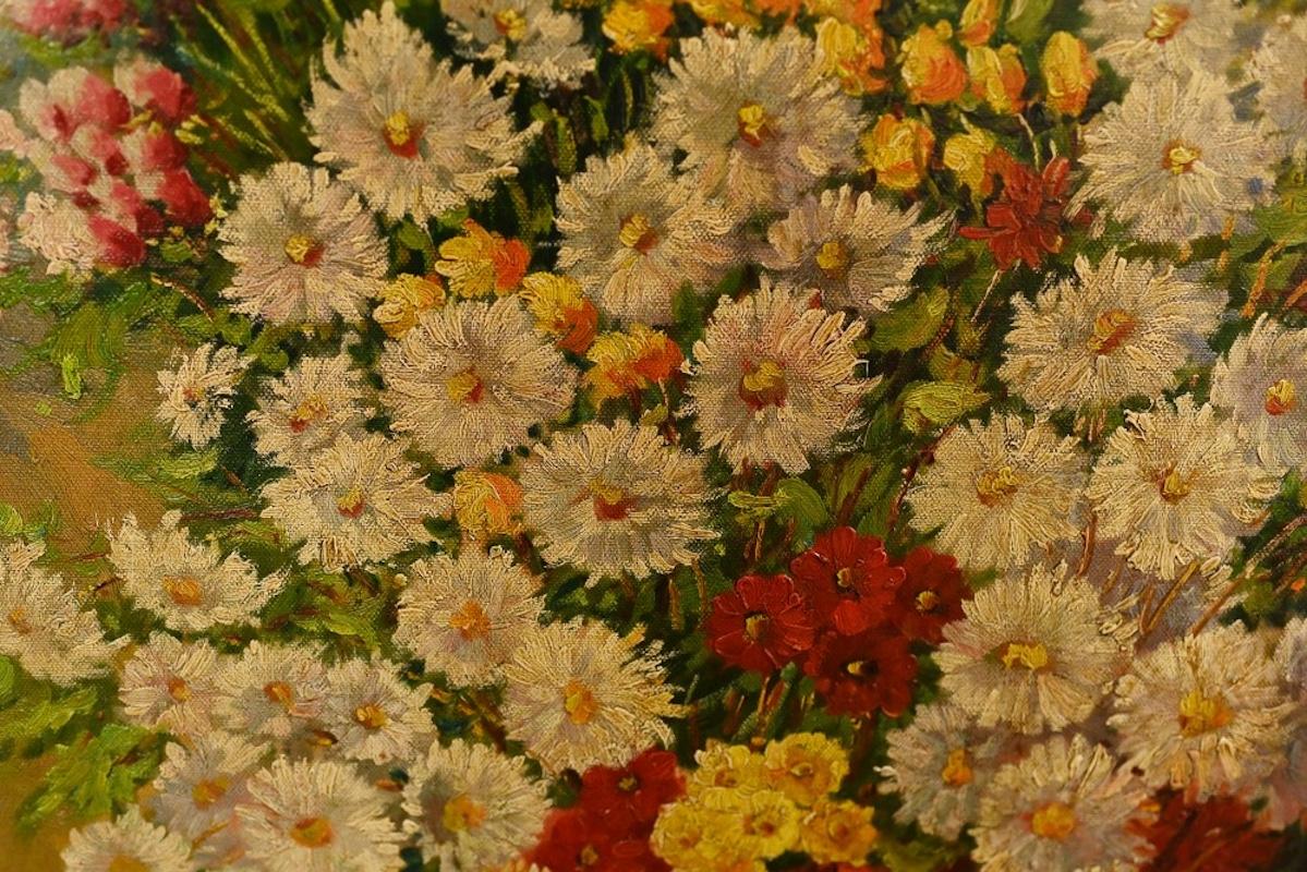 French Impressionist Oil Painting Floral Still Life Signed Art For Sale ...