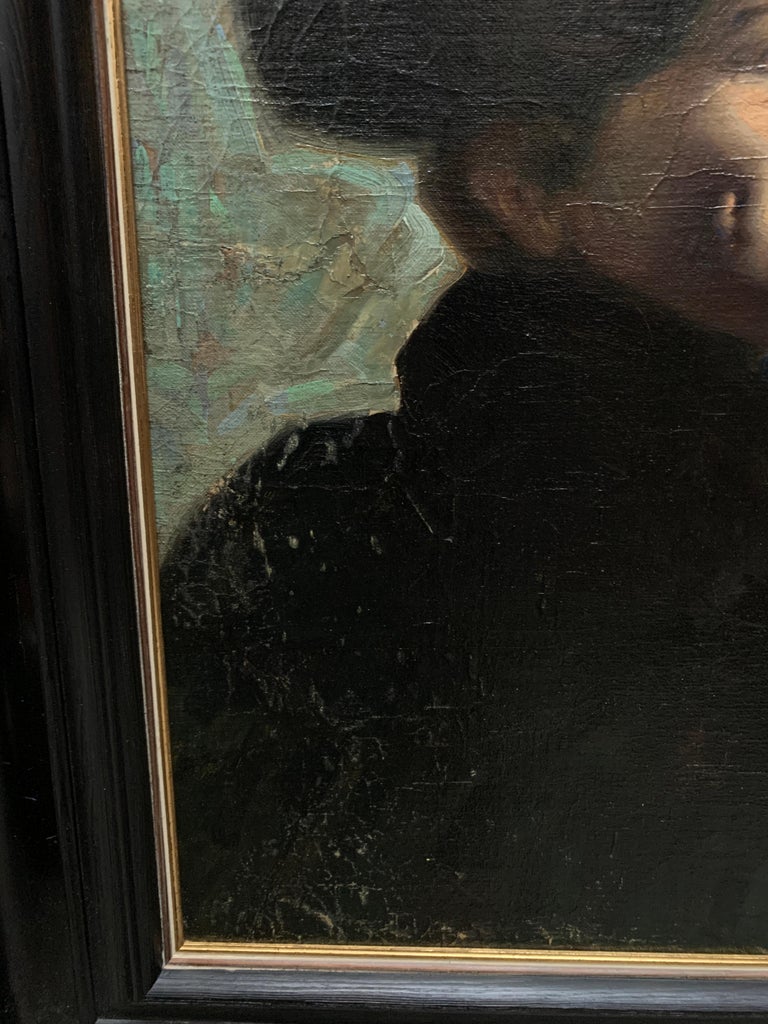 French Impressionist Portrait of a Smiling Lady in Hat For Sale at 1stDibs