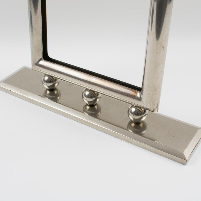 French Industrial Machine Age Chrome Picture Frame For Sale at 1stDibs