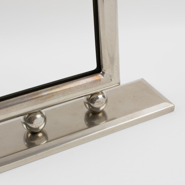 French Industrial Machine Age Chrome Picture Frame For Sale at 1stDibs