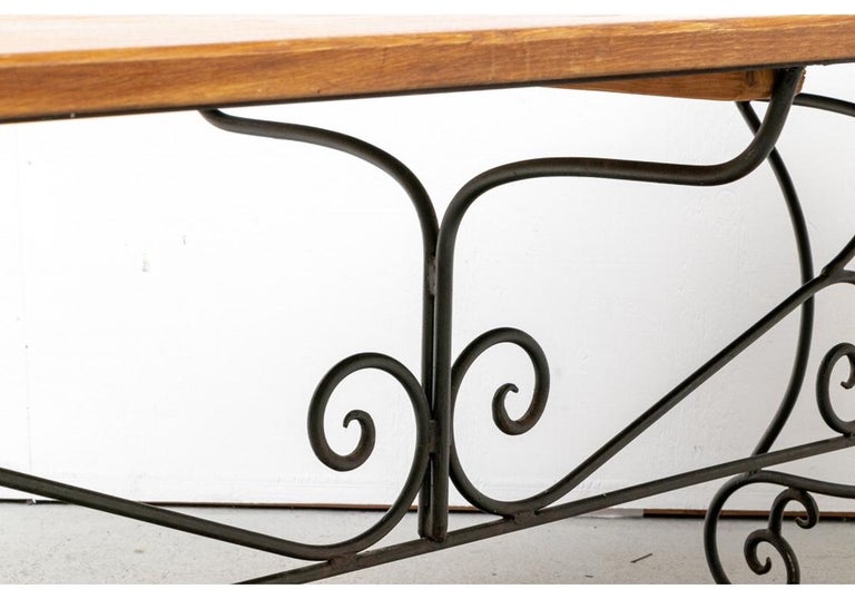 French Industrial Style Dining/ Work Table with Breadboard Top For Sale ...