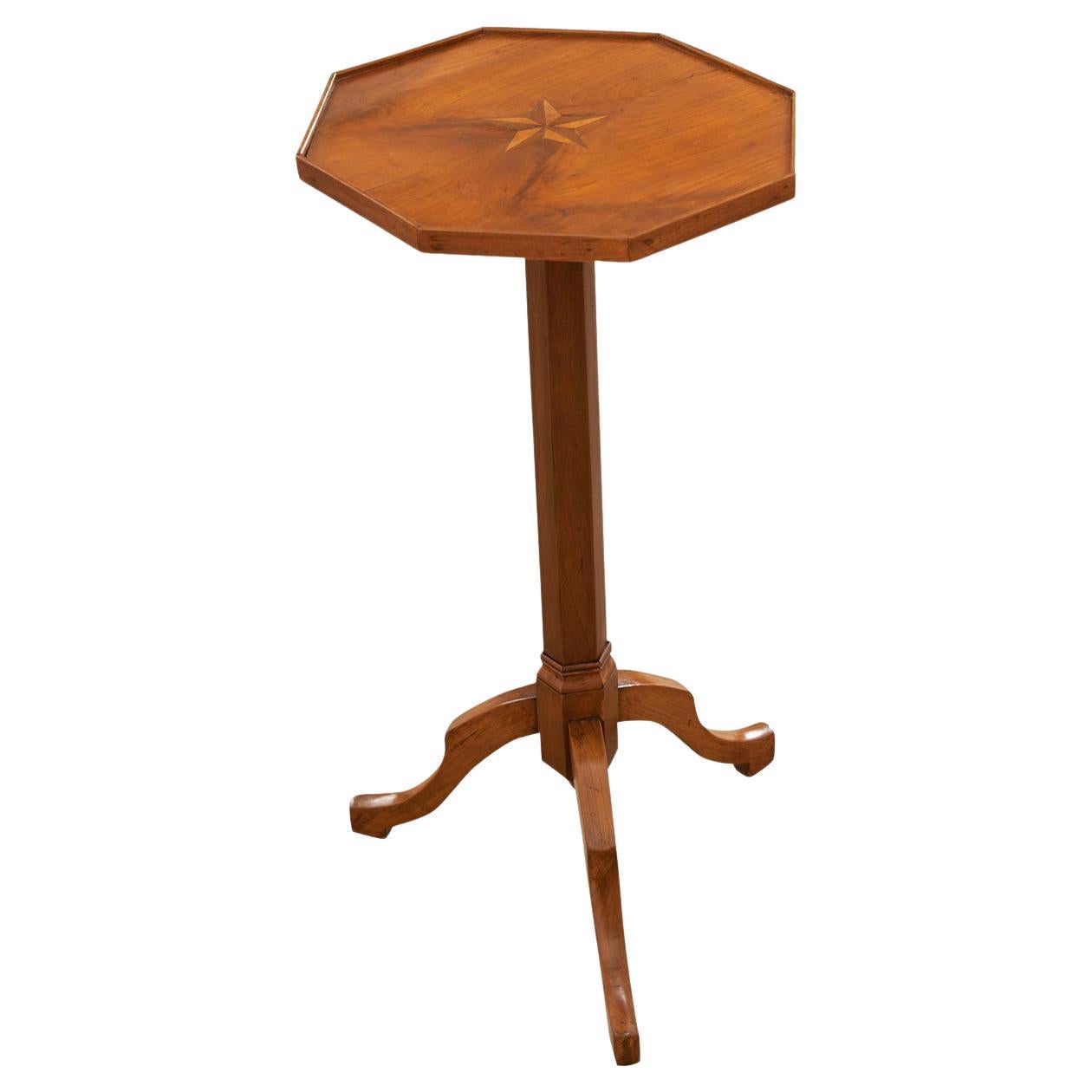 French Inlaid Walnut Octagonal Drinks Table For Sale at 1stDibs