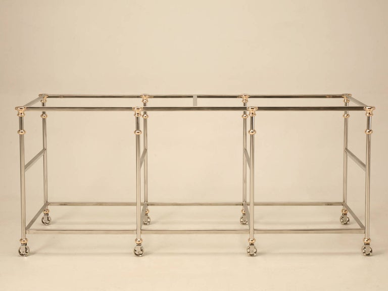 French Inspired Kitchen Island Frame, Stainless and Brass Available in ...