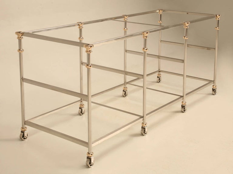 French Inspired Kitchen Island Frame, Stainless and Brass Available in ...