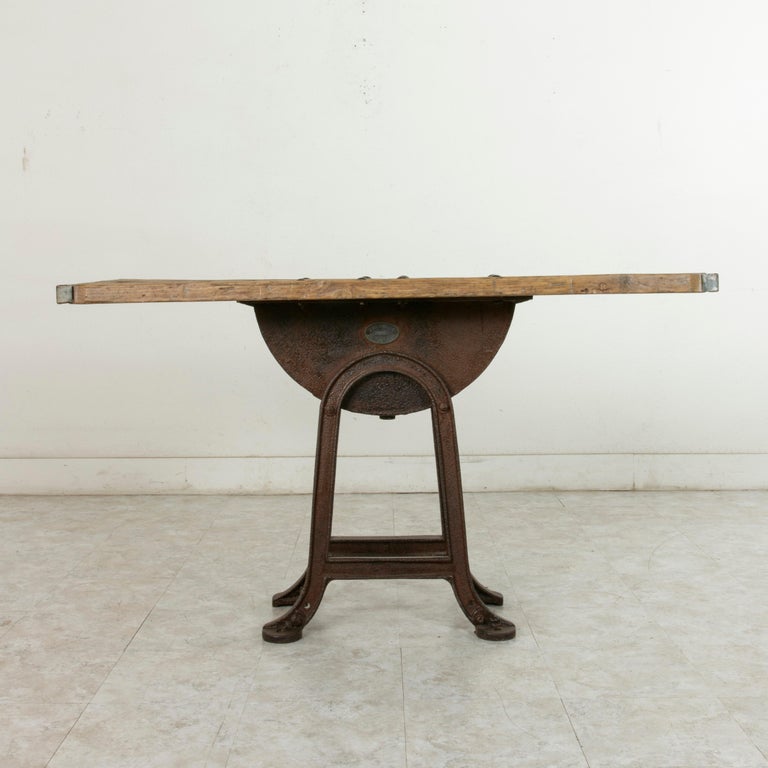 French Iron and Oak Industrial Table, Console Table Aux Forges de ...