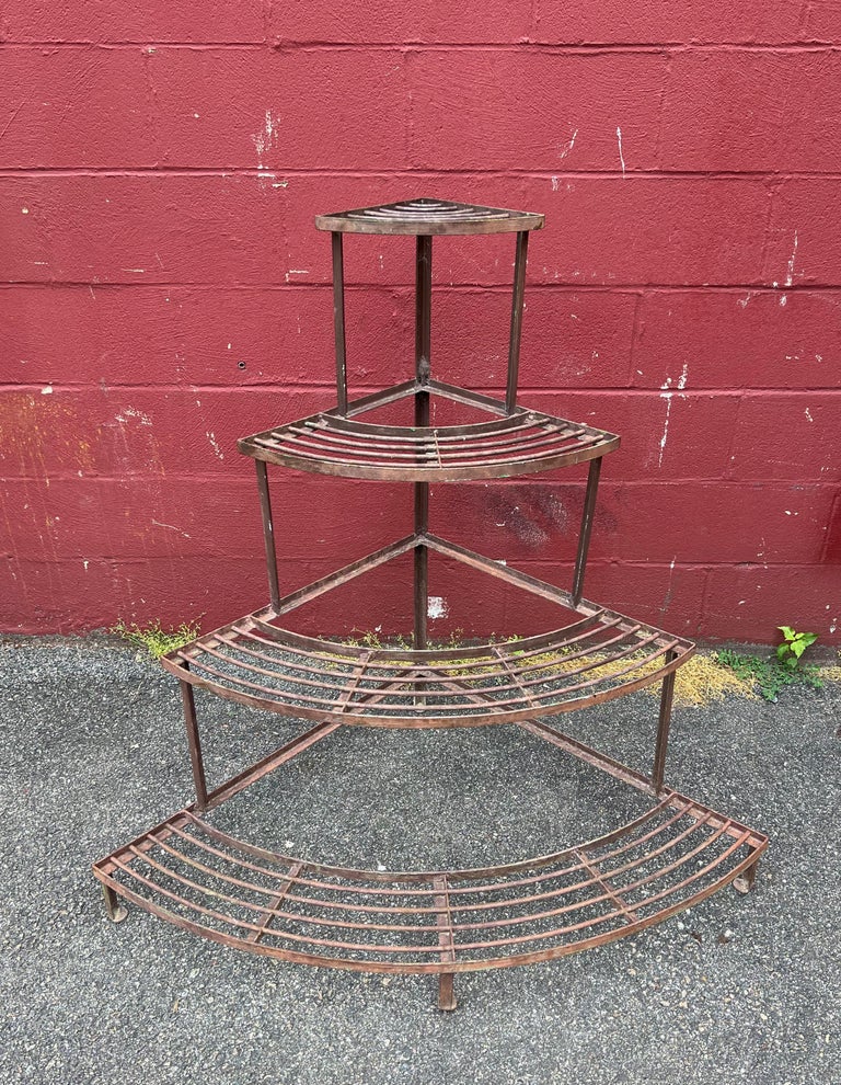 French Iron Corner Florist Plant Stand For Sale at 1stDibs