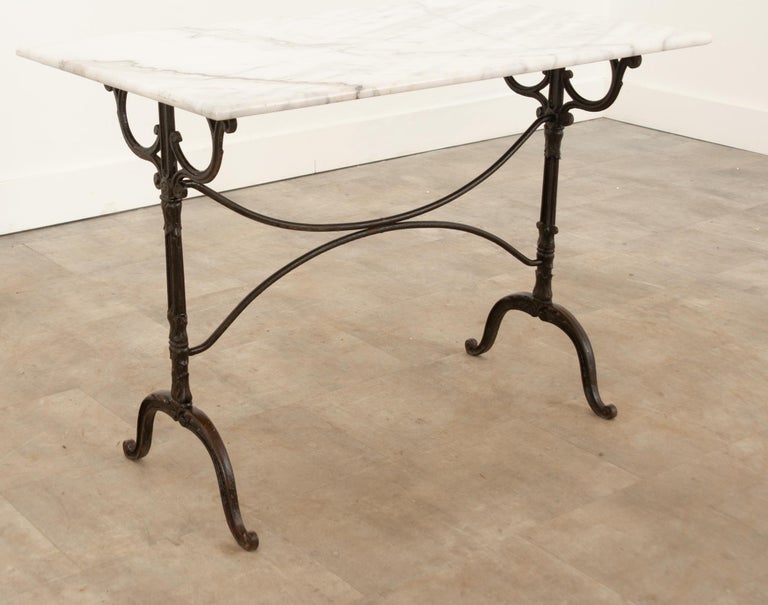 French Iron and Marble Bistro Table For Sale at 1stDibs