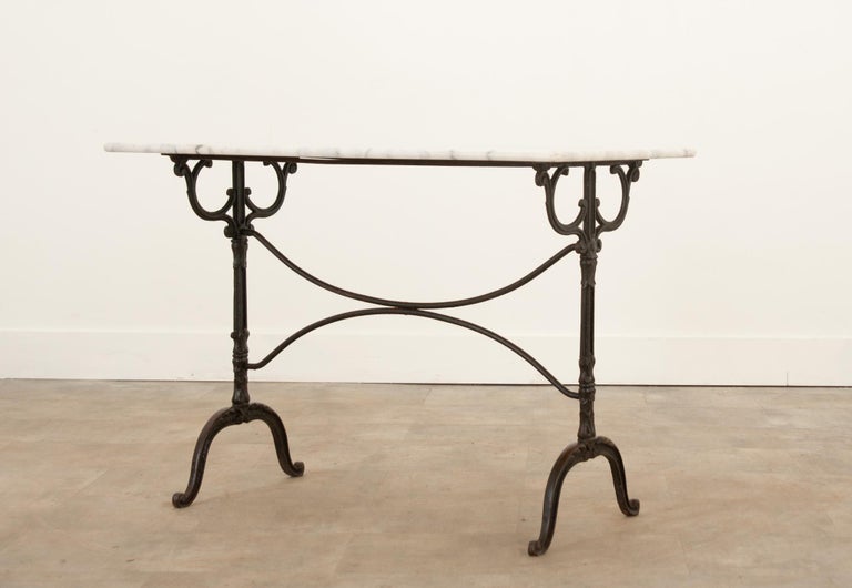 French Iron and Marble Bistro Table For Sale at 1stDibs