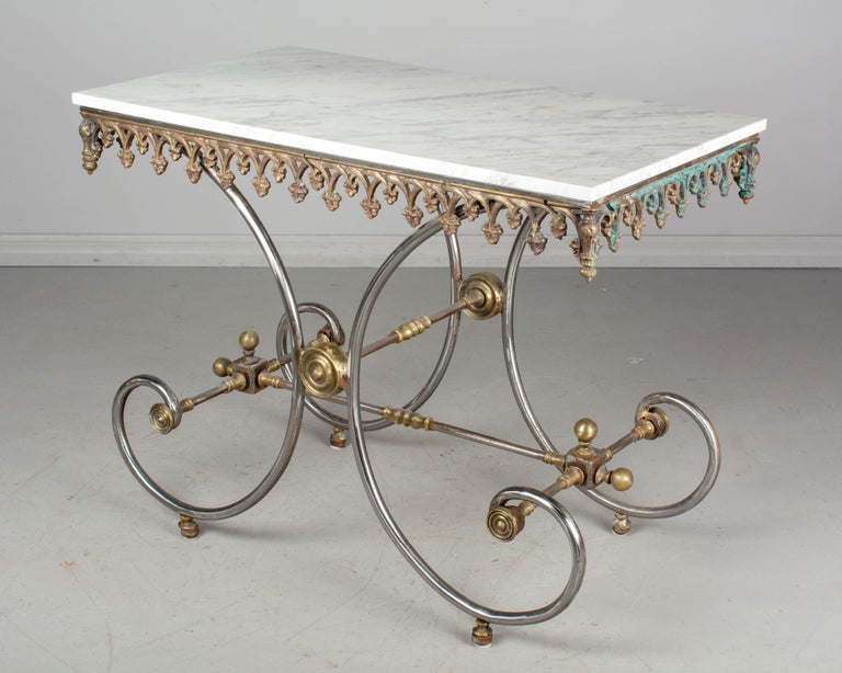 French Iron Marble-Top Pastry Table at 1stDibs | marble pastry table