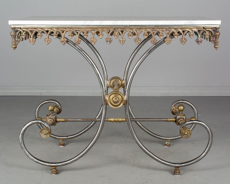 French Iron Marble-Top Pastry Table at 1stDibs | marble pastry table
