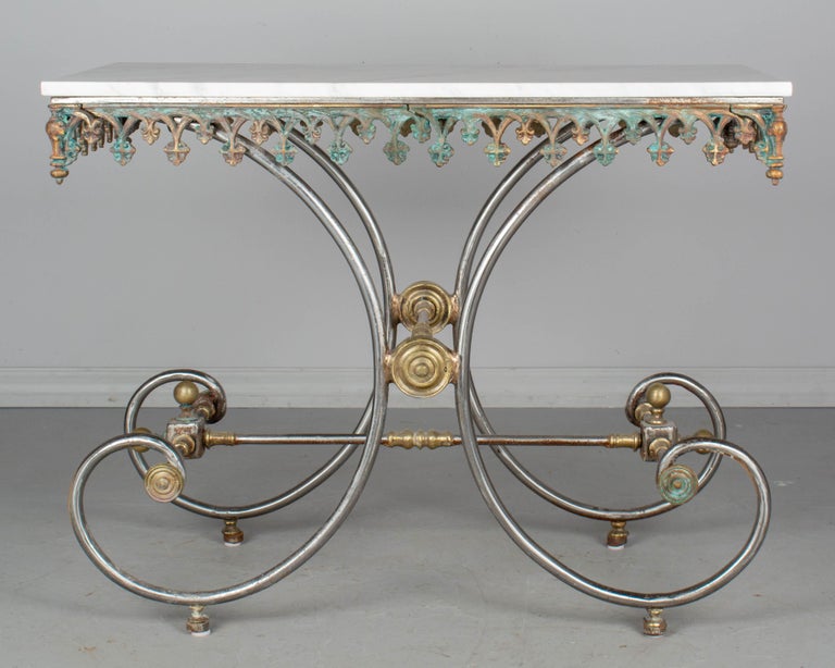 French Iron Marble-Top Pastry Table at 1stDibs | marble pastry table