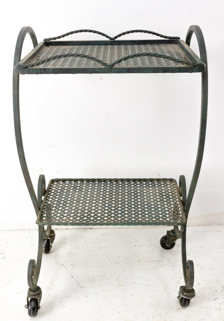 French Iron Table Trolley Console Desserte Side Table End Sofa with ...