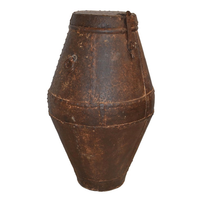 French Iron Vessel with Lid, circa 1870 For Sale at 1stDibs