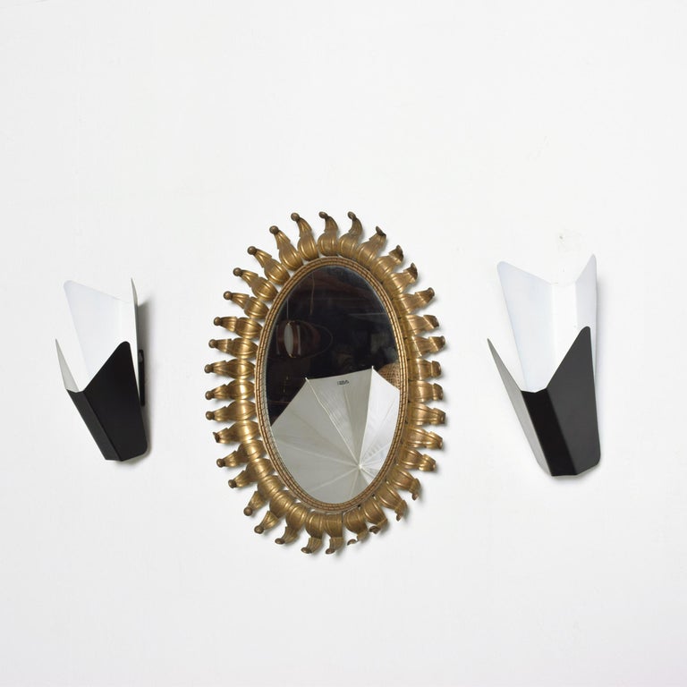 French-Italian Design Pablo Romo Pair Modern Metal Black Satin Wall ...