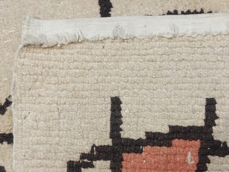 French Ivory Abstract Modernist Art Deco Rug For Sale at 1stDibs