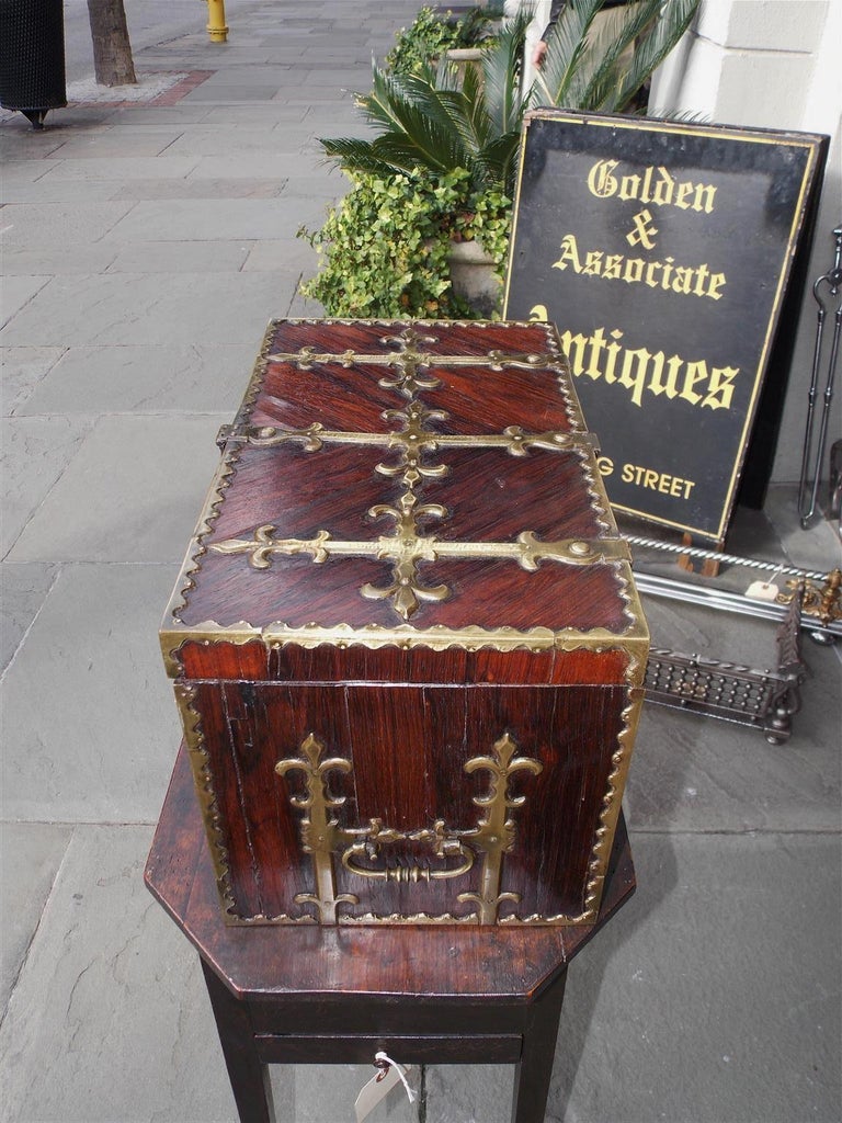 French Kings Wood and Brass Bound Fleur-de-Lis Strong Box, Circa 1820 ...