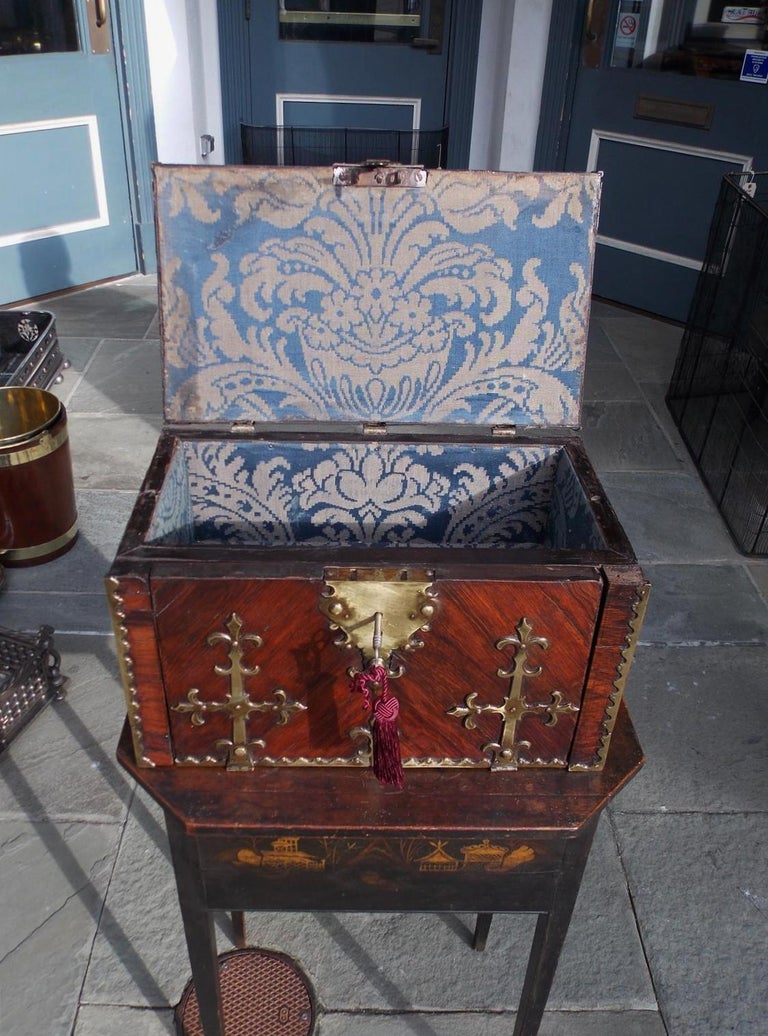 French Kings Wood and Brass Bound Fleur-de-Lis Strong Box, Circa 1820 ...
