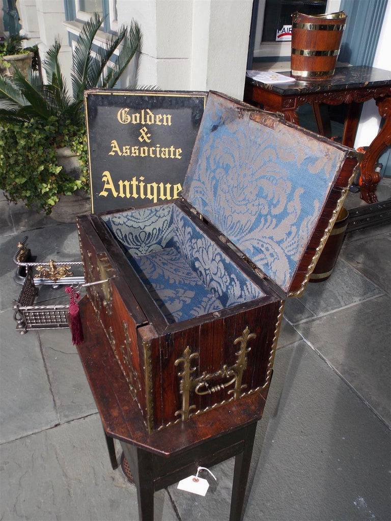 French Kings Wood and Brass Bound Fleur-de-Lis Strong Box, Circa 1820 ...
