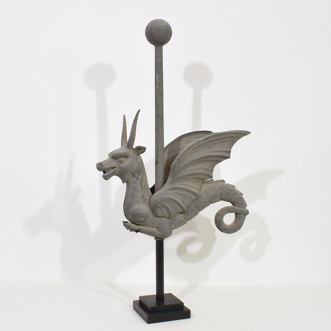 French Large 19th Century Zinc Dragon/ Mythical Figure Weathervane For ...
