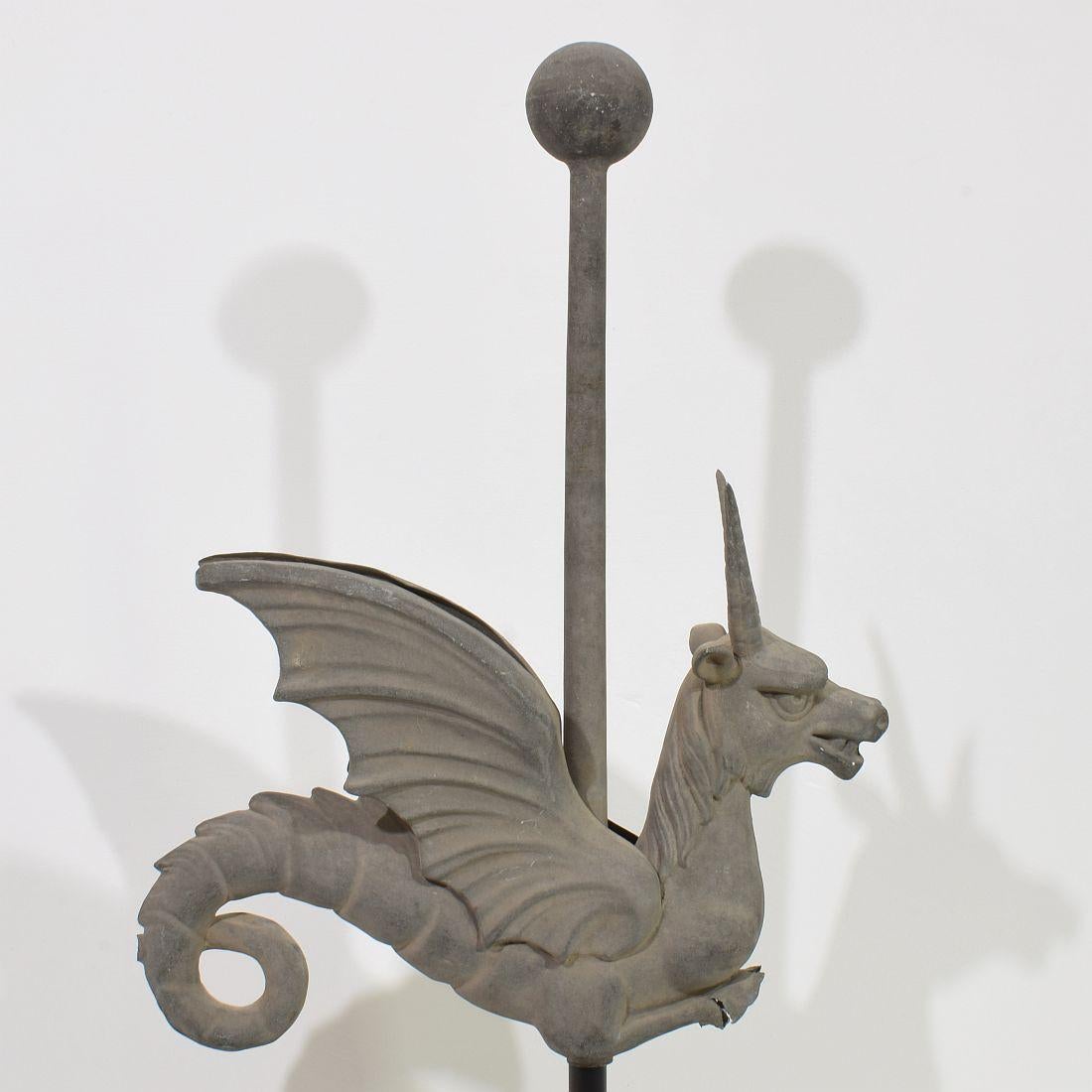 French Large 19th Century Zinc Dragon/ Mythical Figure Weathervane For ...
