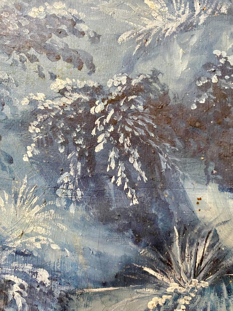 French Large Camaïeu Bleu Grisaille Painting For Sale at 1stDibs ...