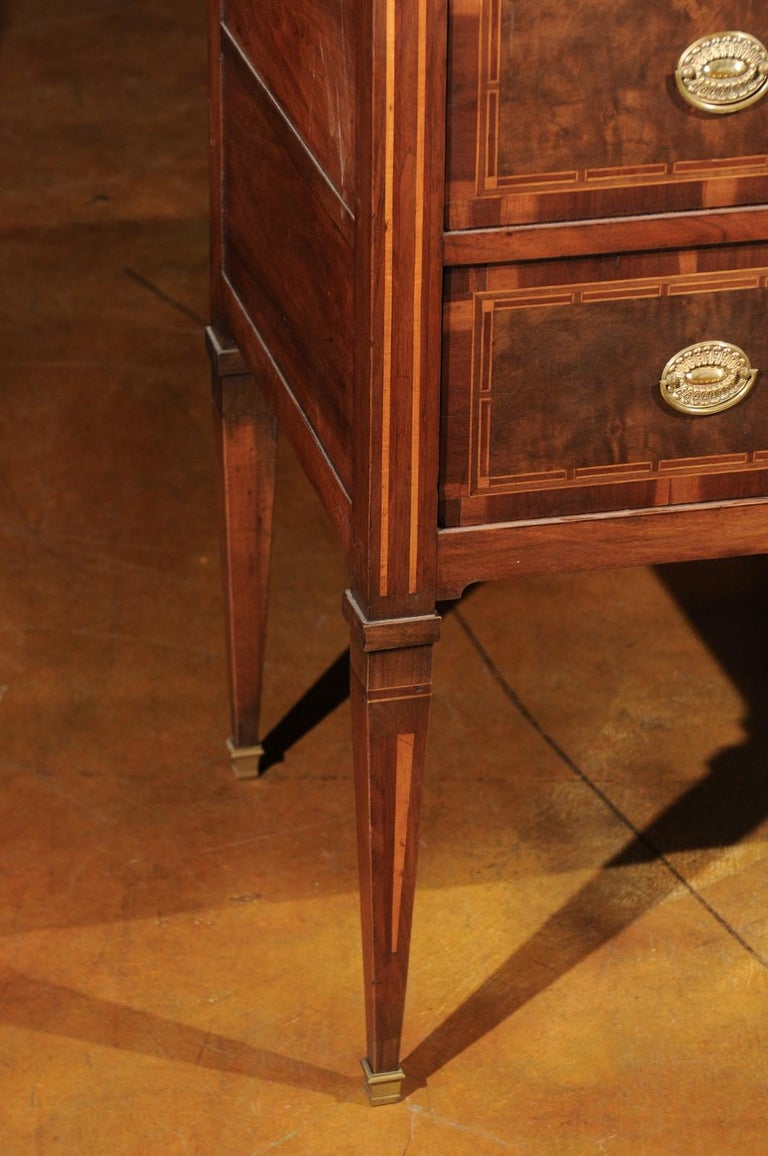 French Late 18th Century Directoire Period Inlaid Commode with Tapered ...