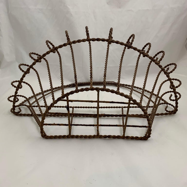 French Late 19th Century Iron Half Round Flat Back Garden Jardinière ...
