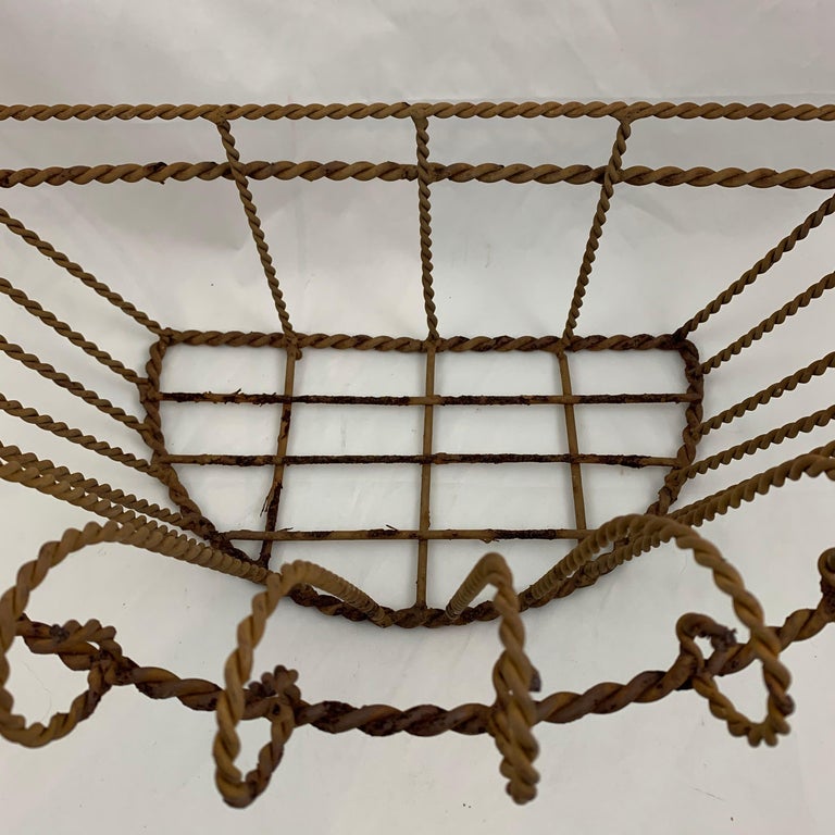 French Late 19th Century Iron Half Round Flat Back Garden Jardinière ...