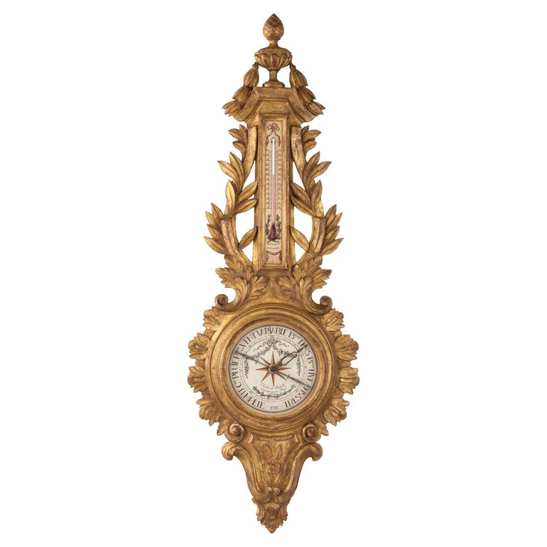 French Late 19th Century Louis XVI St. Giltwood Barometer For Sale at ...