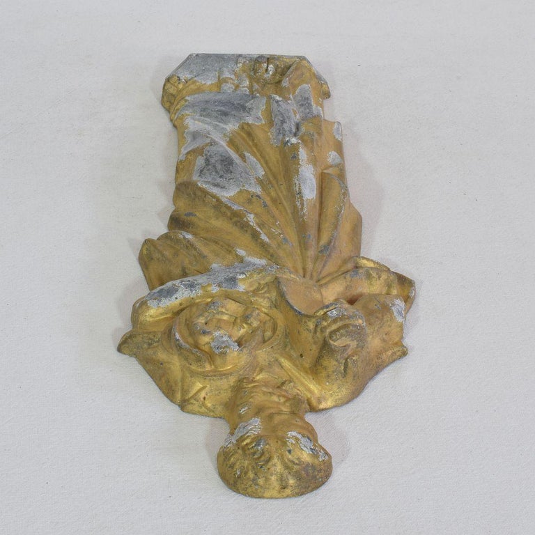 French Late 19th Century Neo Gothic Gilded Metal Saint Statue at 1stDibs