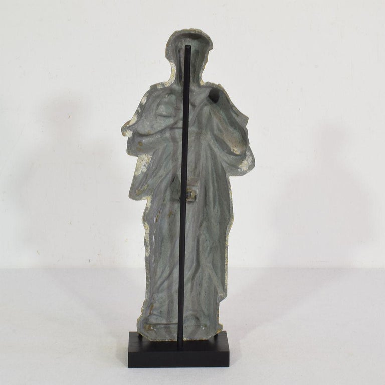 French Late 19th Century Neo Gothic Gilded Metal Saint Statue at 1stDibs