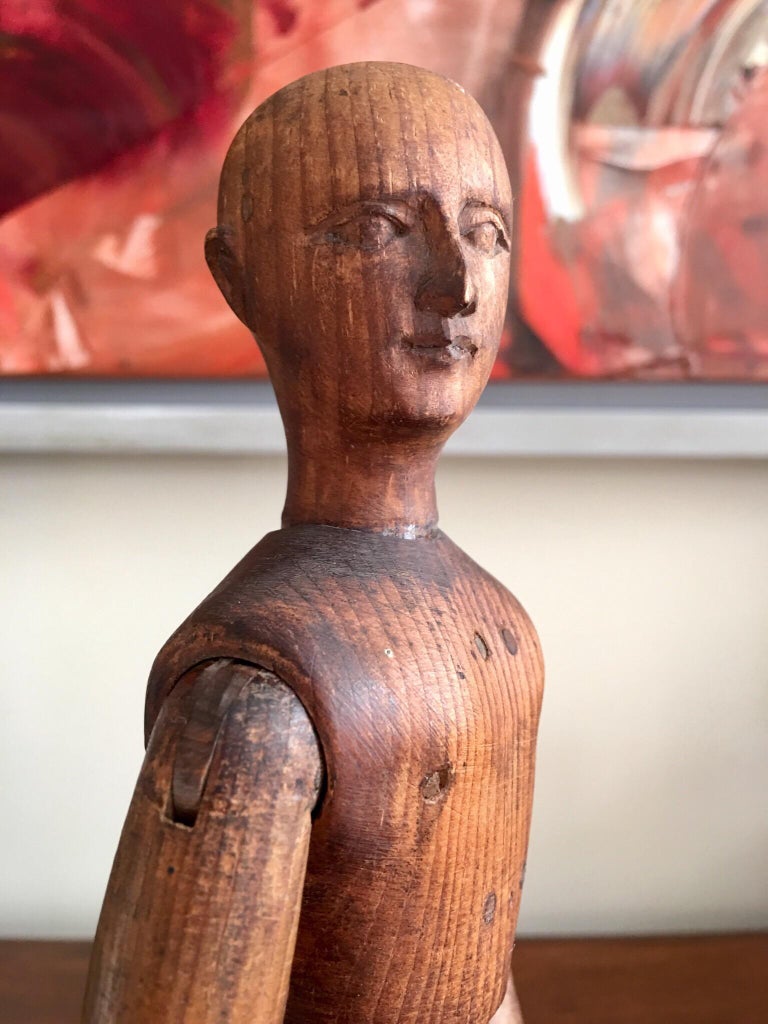 French late 19th century pine artists lay figure For Sale at 1stDibs