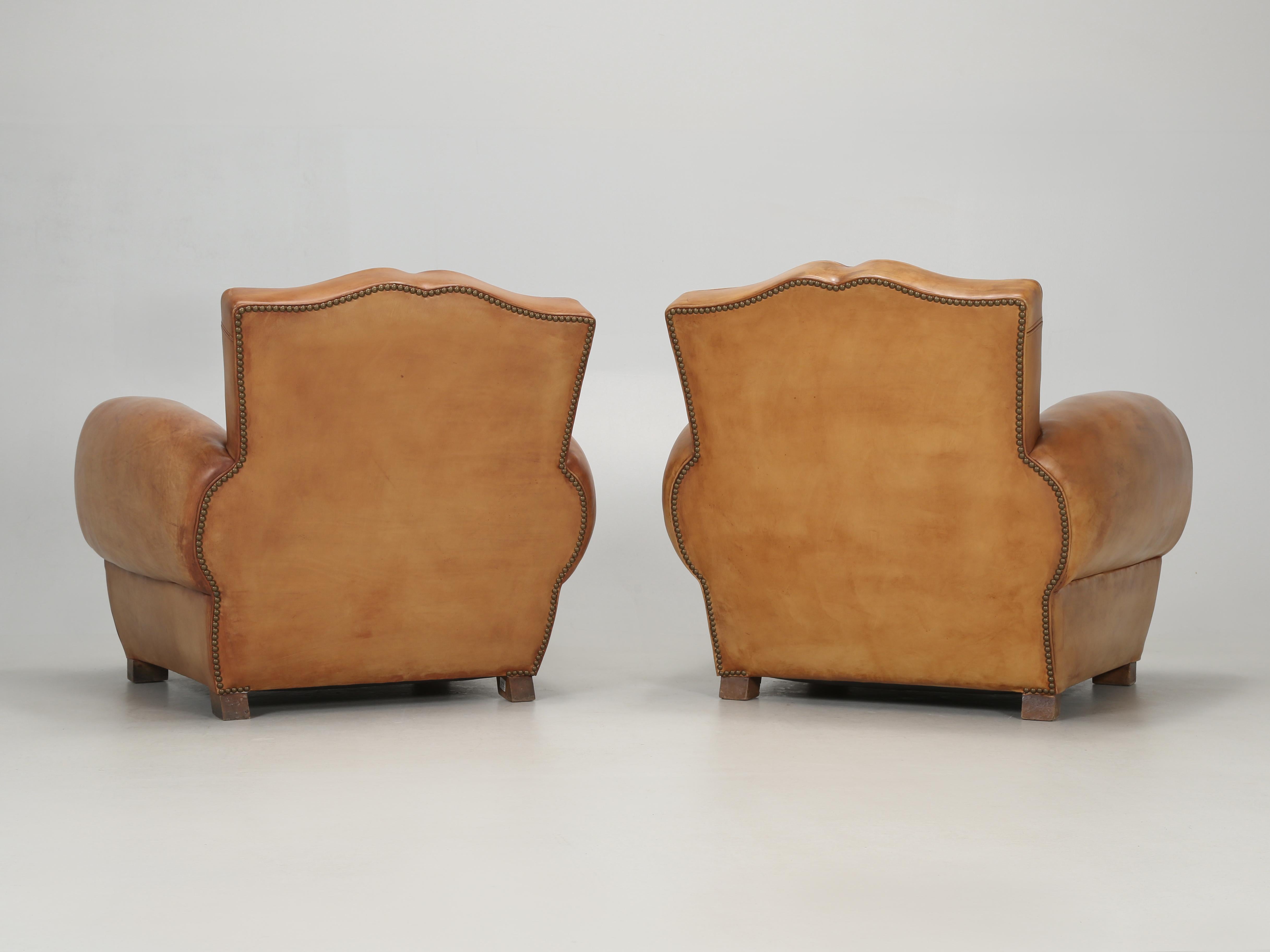 French Leather Club Chairs Completely Restored Horsehair Padding New ...