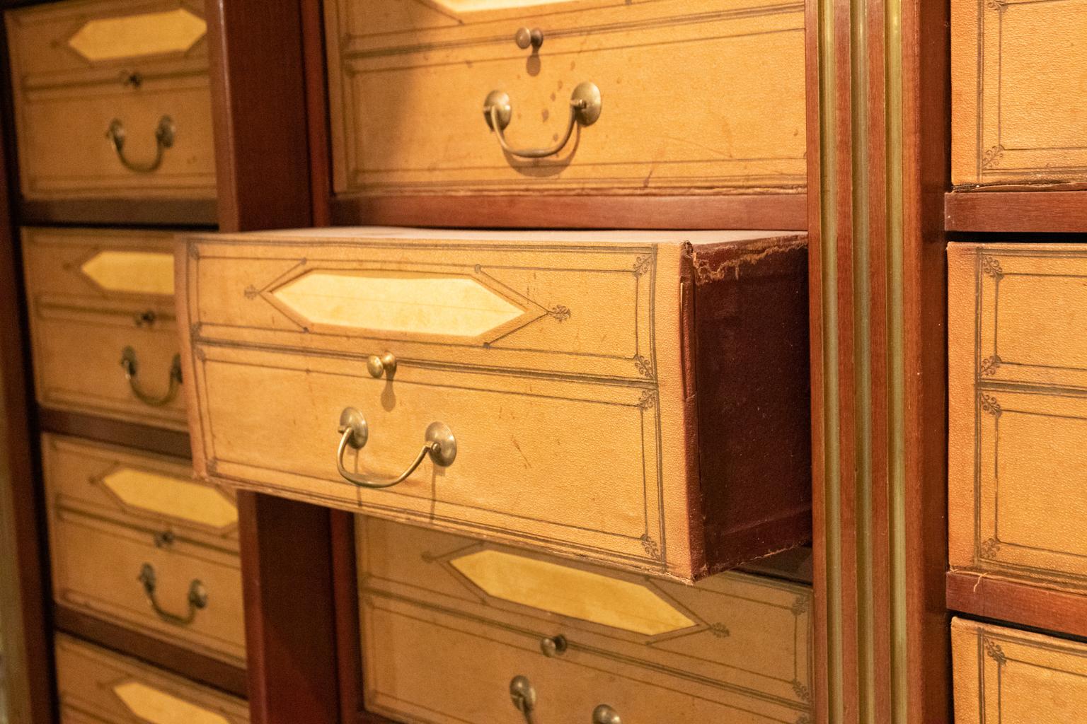 French Leather Drawer Storage Cabinet For Sale at 1stDibs | leather ...